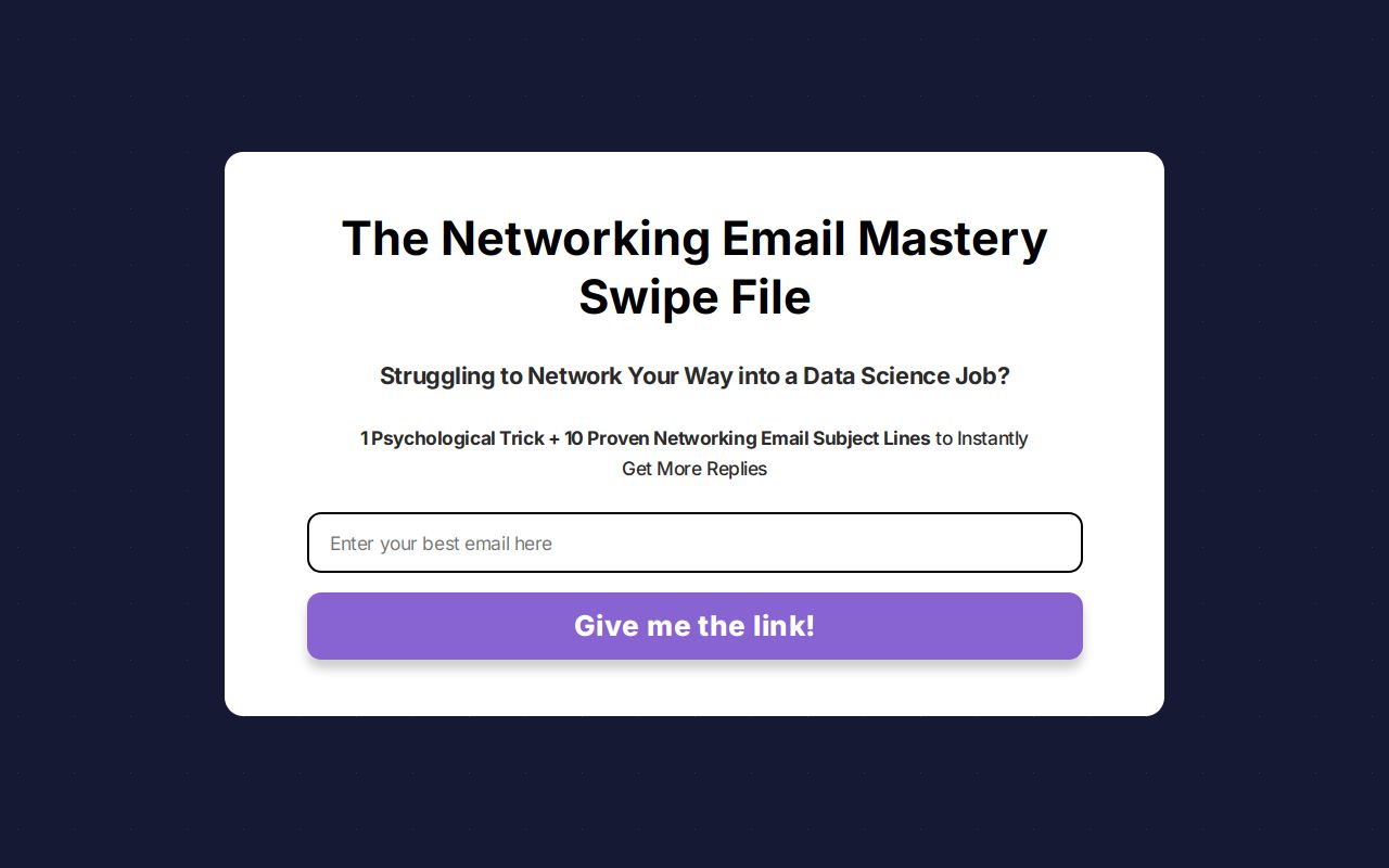 The Networking Email Mastery Swipe File